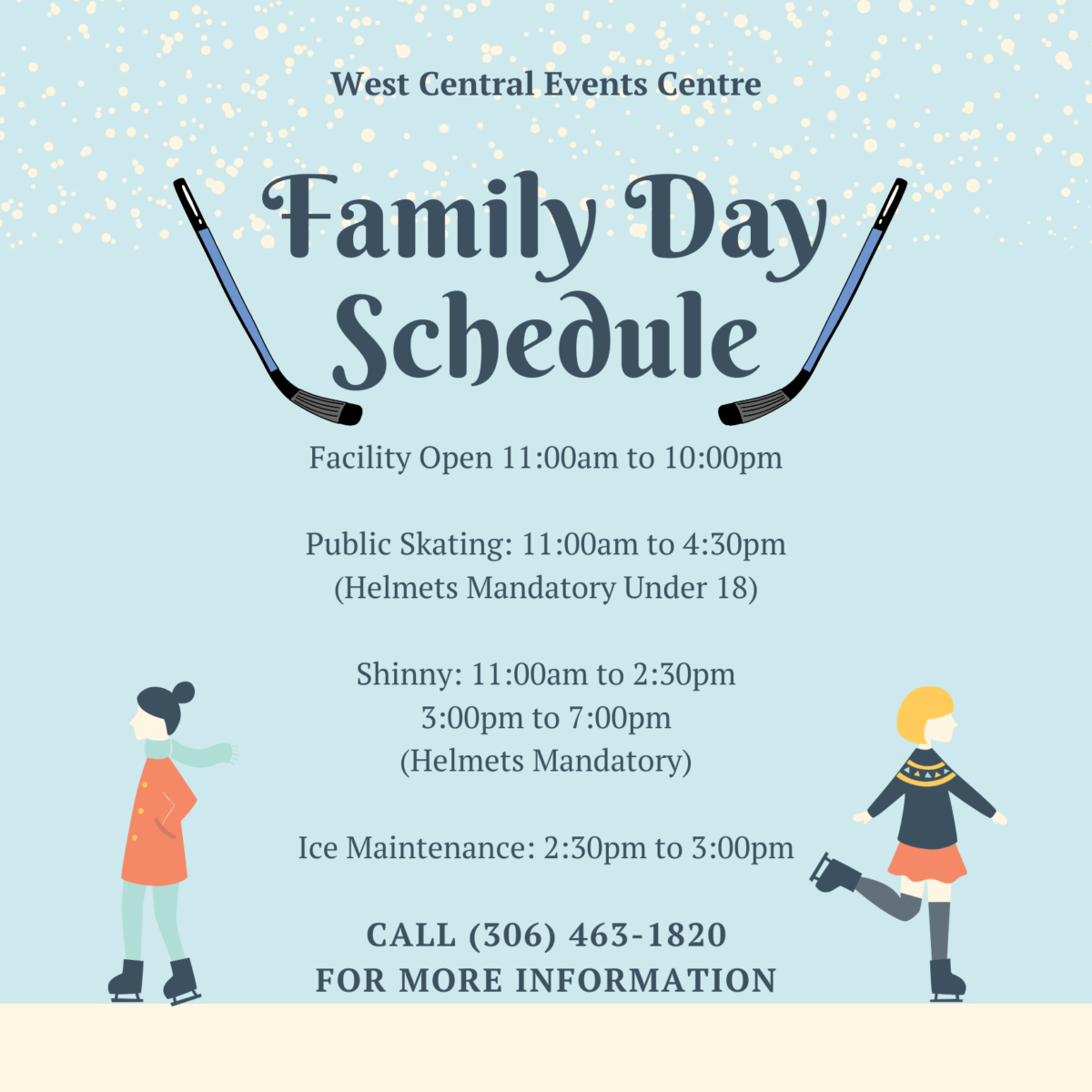 West Central Events Centre Family Day Schedule - Town of Kindersley